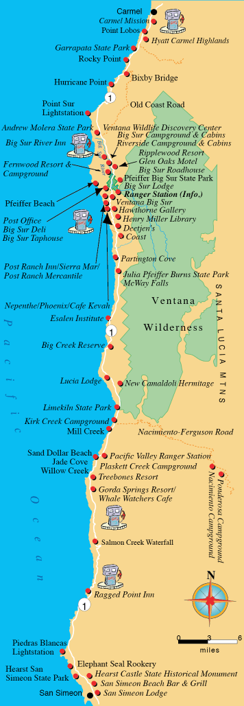 Maps, Directions & Transportation to Big Sur California (Big Sur ...