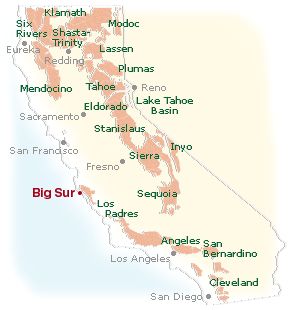 Maps, Directions & Transportation to Big Sur California (Big Sur ...
