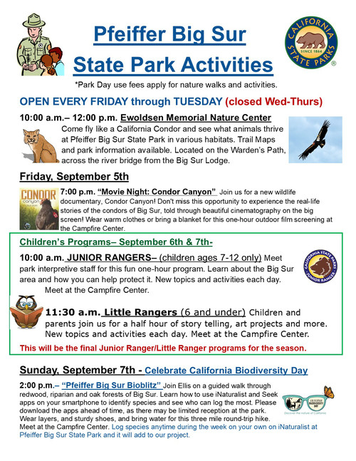 Big Sur State Parks Programs & Guided Hikes (Big Sur Chamber of Commerce)